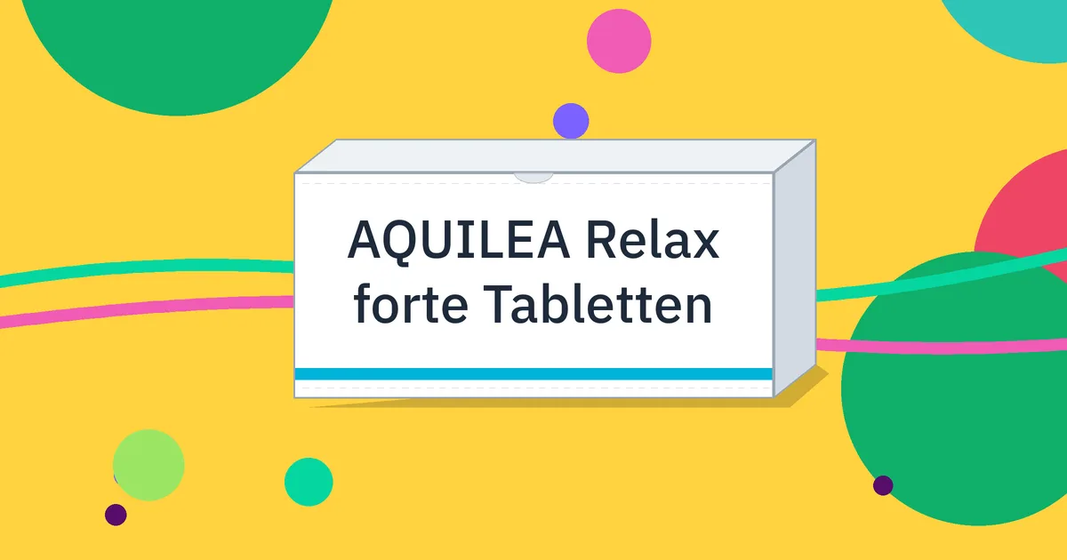 Symbolbild: Packung mit der Aufschrift AQUILEA Relax forte Tabletten (PZN 17395741) – Verfügbarkeit und Bezug in Apotheken in Frankfurt am Main
