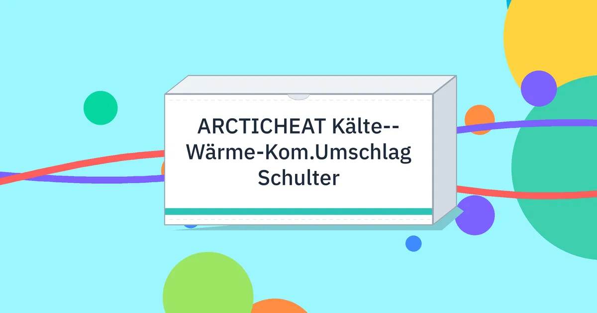 Symbolbild: Packung mit der Aufschrift ARCTICHEAT Kälte--Wärme-Kom.Umschlag Schulter (PZN 07531841) – Verfügbarkeit und Bezug in Apotheken in Frankfurt am Main