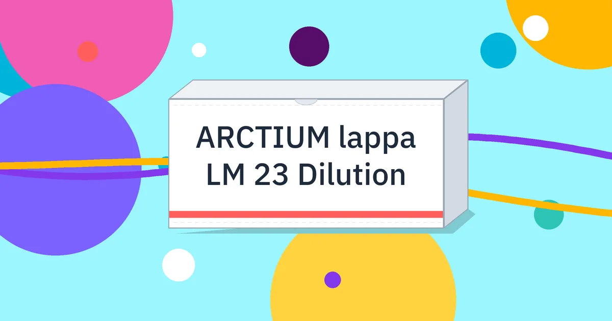 Symbolbild: Packung mit der Aufschrift ARCTIUM lappa LM 23 Dilution (PZN 13387816) – Verfügbarkeit und Bezug in Apotheken in Frankfurt am Main