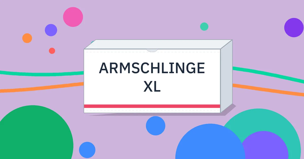 Symbolbild: Packung mit der Aufschrift ARMSCHLINGE XL (PZN 19069307) – Verfügbarkeit und Bezug in Apotheken in Frankfurt am Main