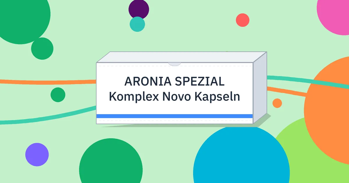 Symbolbild: Packung mit der Aufschrift ARONIA SPEZIAL Komplex Novo Kapseln (PZN 20386533) – Verfügbarkeit und Bezug in Apotheken in Frankfurt am Main