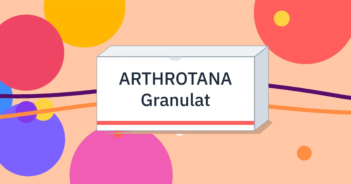 Symbolbild: Packung mit der Aufschrift ARTHROTANA Granulat (PZN 03480319) – Verfügbarkeit und Bezug in Apotheken in Frankfurt am Main