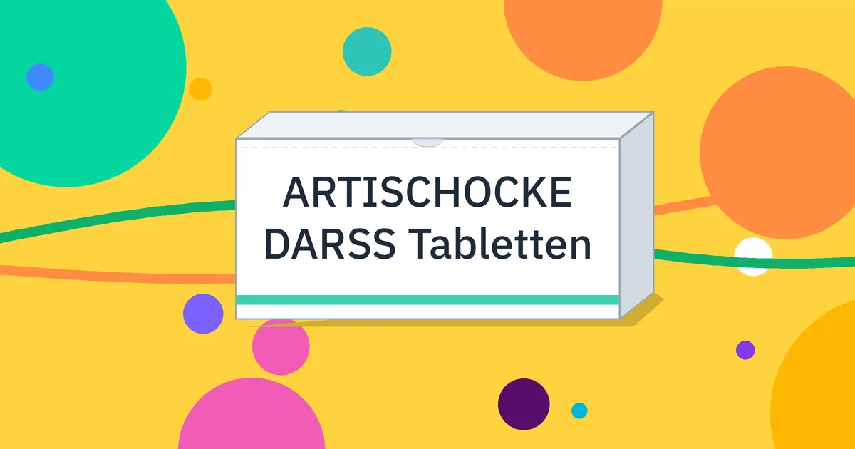 Symbolbild: Packung mit der Aufschrift ARTISCHOCKE DARSS Tabletten (PZN 12800823) – Verfügbarkeit und Bezug in Apotheken in Frankfurt am Main