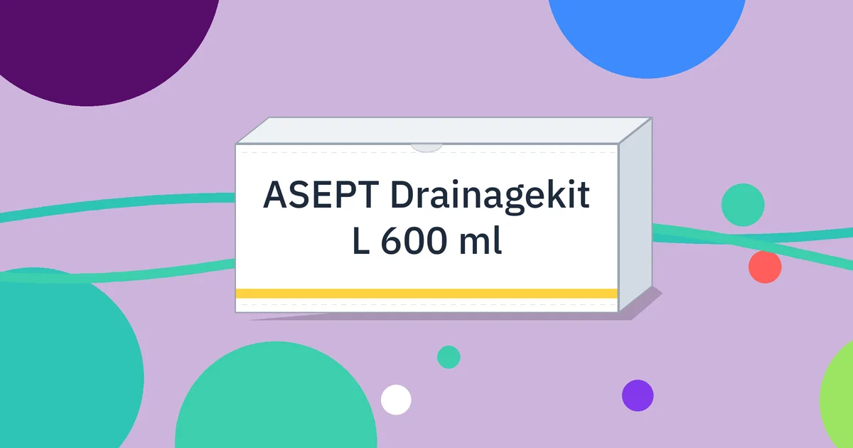 Symbolbild: Packung mit der Aufschrift ASEPT Drainagekit L 600 ml (PZN 12489957) – Verfügbarkeit und Bezug in Apotheken in Frankfurt am Main