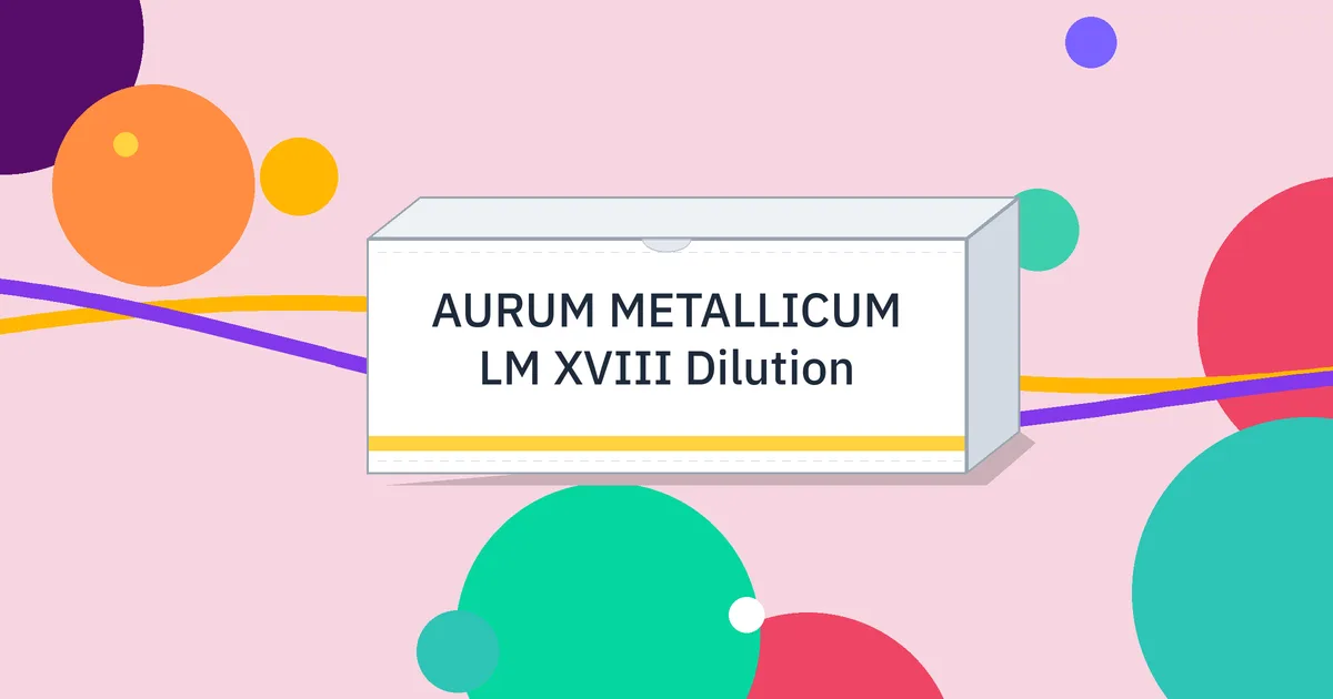 Symbolbild: Packung mit der Aufschrift AURUM METALLICUM LM XVIII Dilution (PZN 02667814) – Verfügbarkeit und Bezug in Apotheken in Frankfurt am Main
