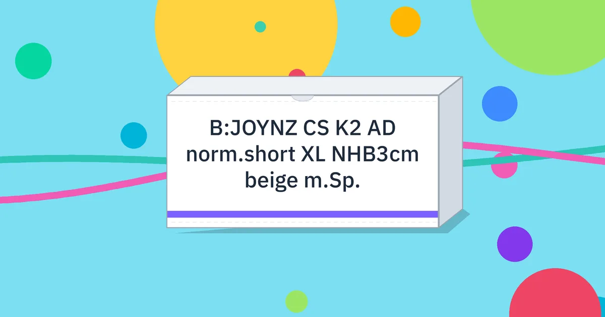 Symbolbild: Packung mit der Aufschrift B:JOYNZ CS K2 AD norm.short XL NHB3cm beige m.Sp. (PZN 20527040) – Verfügbarkeit und Bezug in Apotheken in Frankfurt am Main