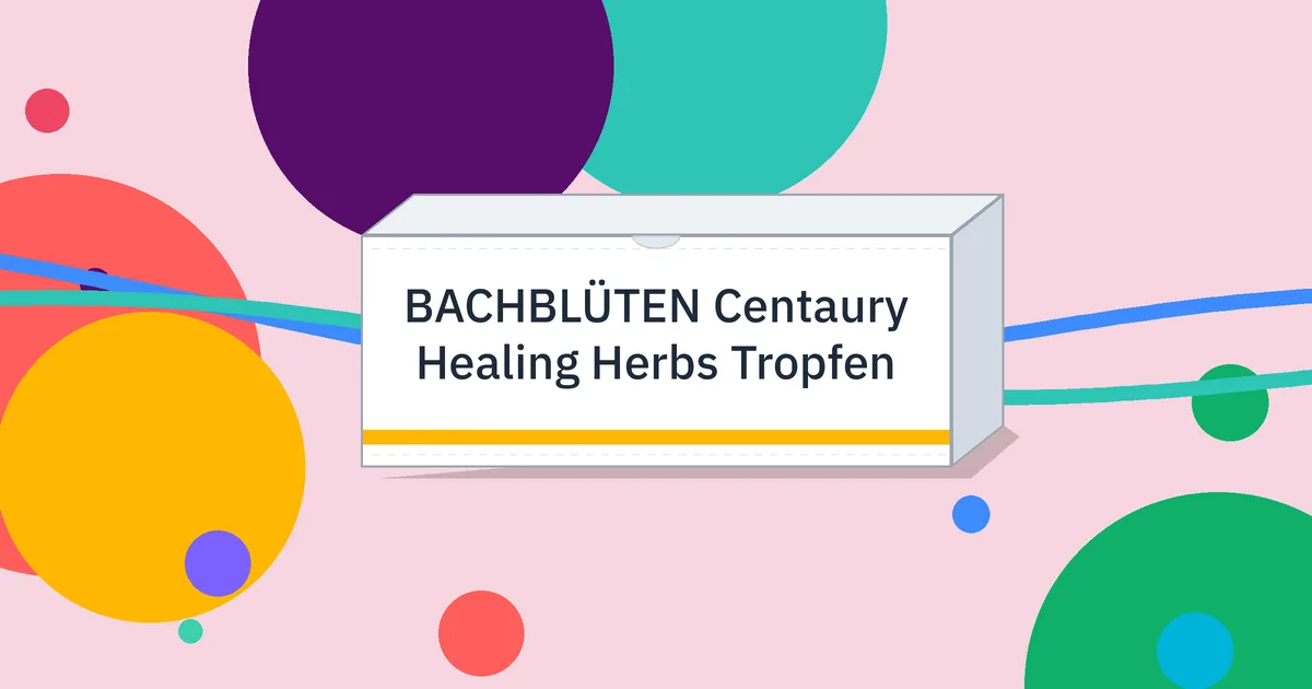 Symbolbild: Packung mit der Aufschrift BACHBLÜTEN Centaury Healing Herbs Tropfen (PZN 07363237) – Verfügbarkeit und Bezug in Apotheken in Frankfurt am Main