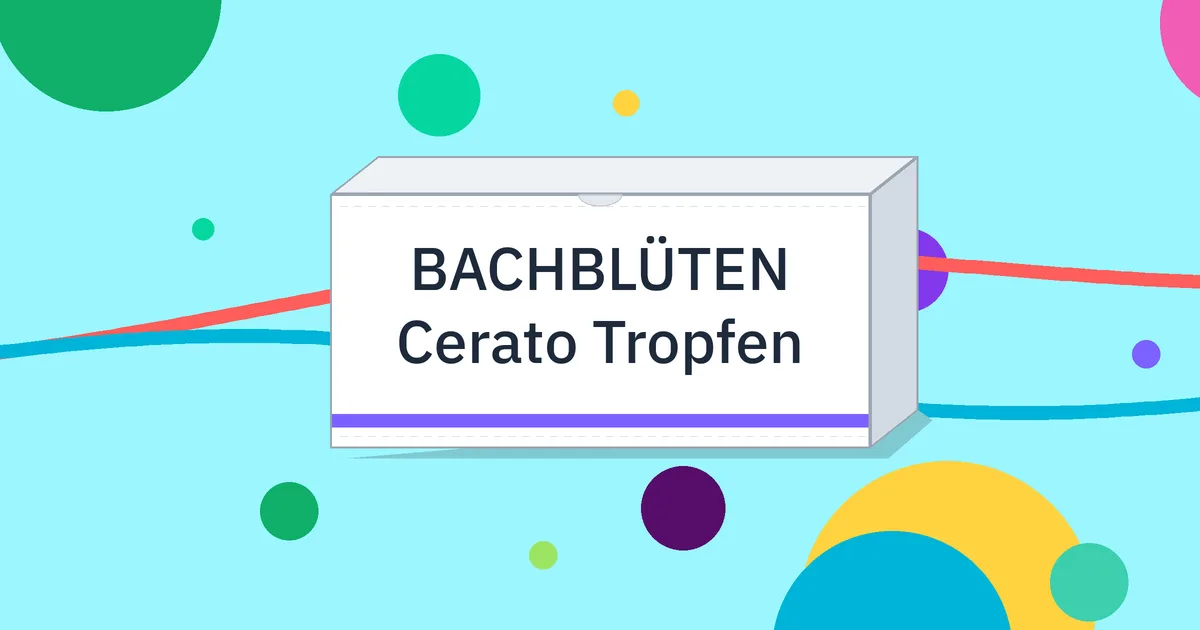 Symbolbild: Packung mit der Aufschrift BACHBLÜTEN Cerato Tropfen (PZN 00046657) – Verfügbarkeit und Bezug in Apotheken in Frankfurt am Main