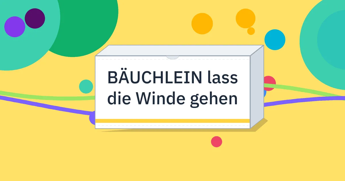 Symbolbild: Packung mit der Aufschrift BÄUCHLEIN lass die Winde gehen (PZN 19205503) – Verfügbarkeit und Bezug in Apotheken in Frankfurt am Main