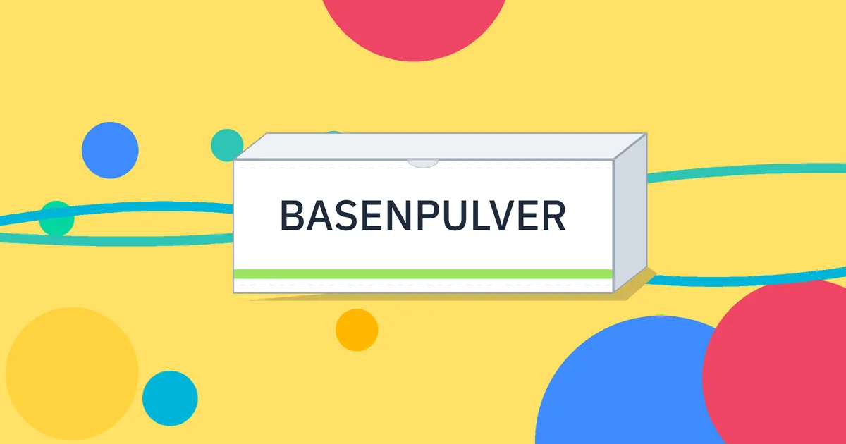 Symbolbild: Packung mit der Aufschrift BASENPULVER (PZN 16571383) – Verfügbarkeit und Bezug in Apotheken in Frankfurt am Main