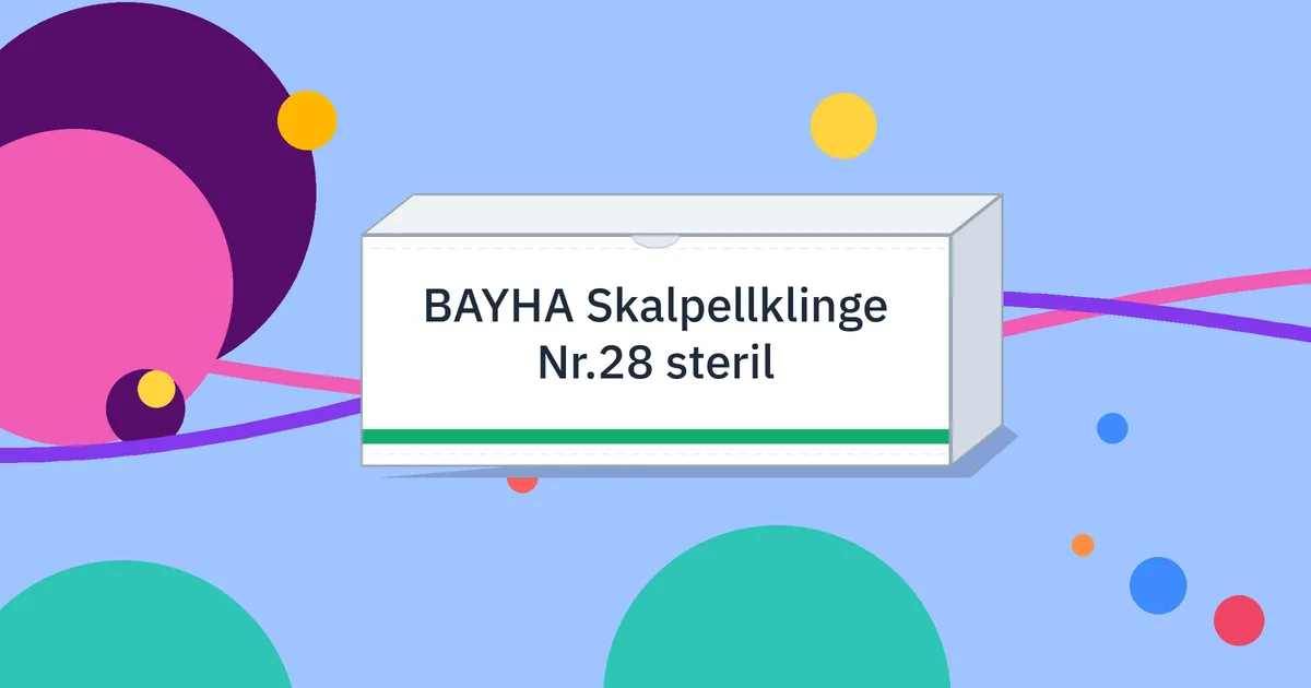 Symbolbild: Packung mit der Aufschrift BAYHA Skalpellklinge Nr.28 steril (PZN 13928123) – Verfügbarkeit und Bezug in Apotheken in Frankfurt am Main