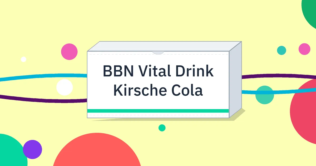 Symbolbild: Packung mit der Aufschrift BBN Vital Drink Kirsche Cola (PZN 16761037) – Verfügbarkeit und Bezug in Apotheken in Frankfurt am Main