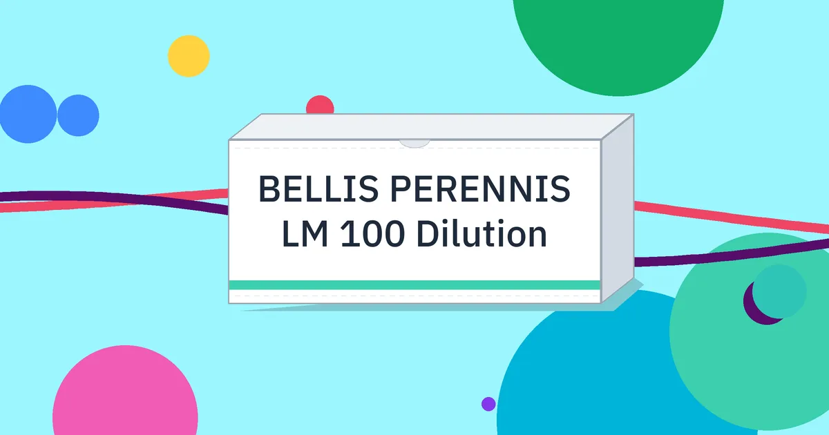 Symbolbild: Packung mit der Aufschrift BELLIS PERENNIS LM 100 Dilution (PZN 12791863) – Verfügbarkeit und Bezug in Apotheken in Frankfurt am Main