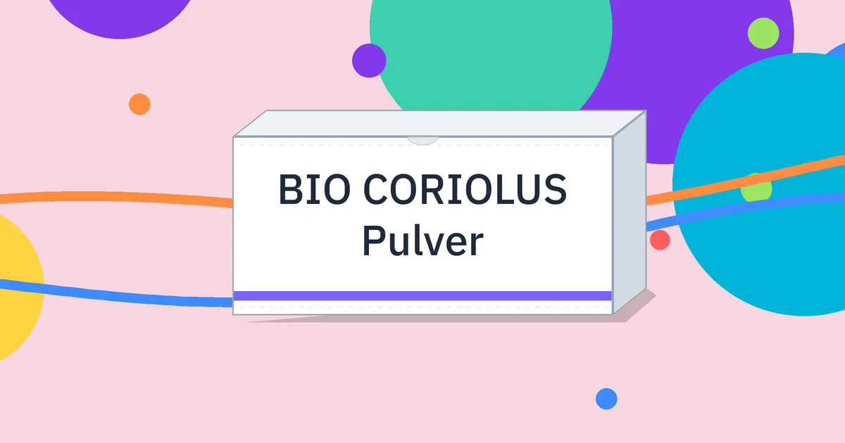Symbolbild: Packung mit der Aufschrift BIO CORIOLUS Pulver (PZN 19094133) – Verfügbarkeit und Bezug in Apotheken in Frankfurt am Main