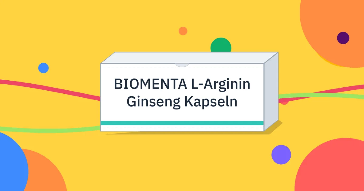 Symbolbild: Packung mit der Aufschrift BIOMENTA L-Arginin Ginseng Kapseln (PZN 19810693) – Verfügbarkeit und Bezug in Apotheken in Frankfurt am Main