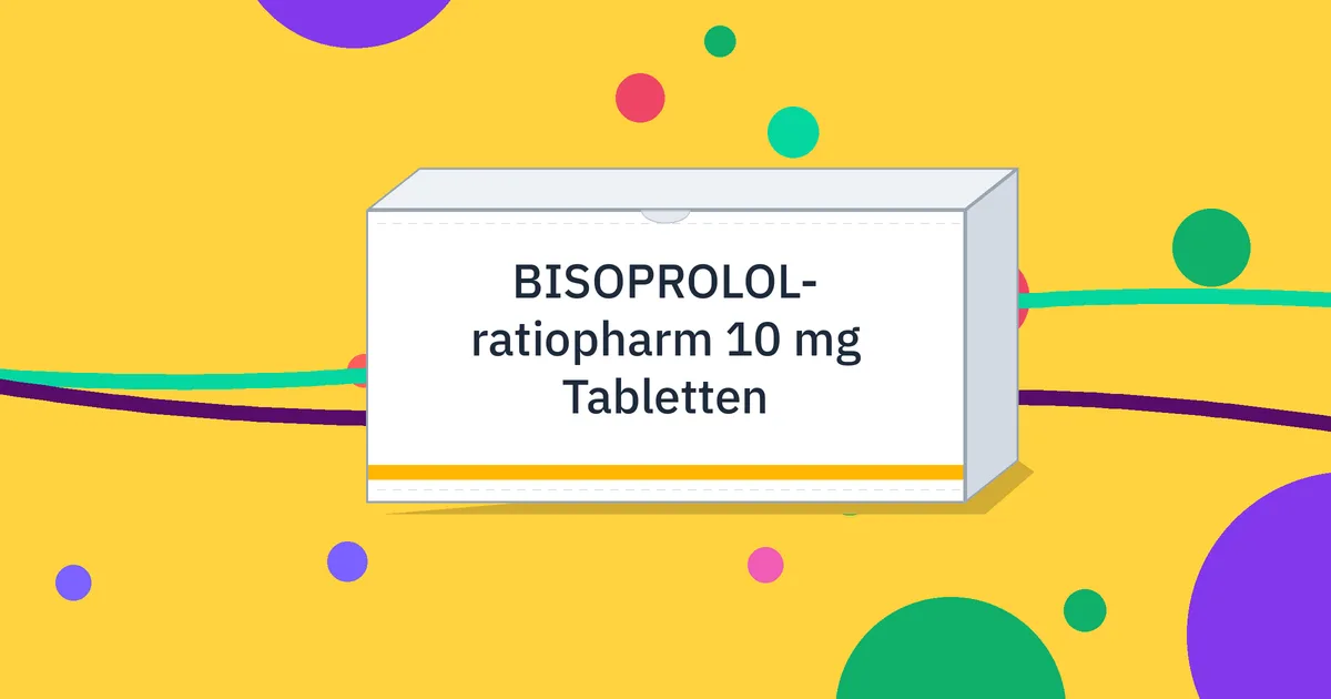 Symbolbild: Packung mit der Aufschrift BISOPROLOL-ratiopharm 10 mg Tabletten (PZN 06865988) – Verfügbarkeit und Bezug in Apotheken in Frankfurt am Main