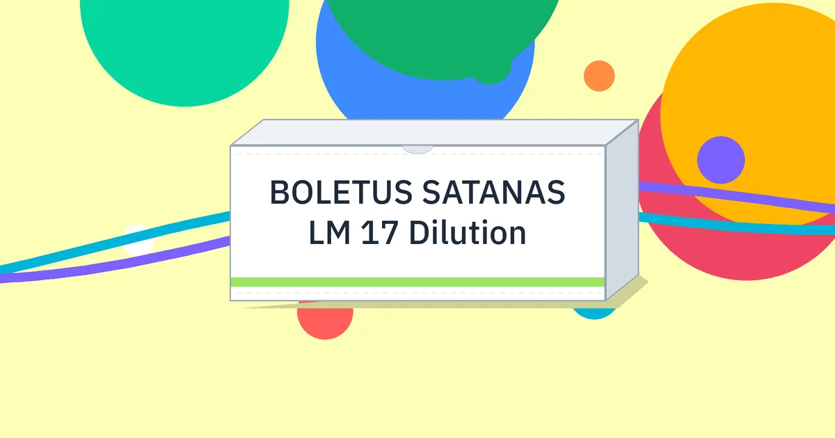 Symbolbild: Packung mit der Aufschrift BOLETUS SATANAS LM 17 Dilution (PZN 13392237) – Verfügbarkeit und Bezug in Apotheken in Frankfurt am Main