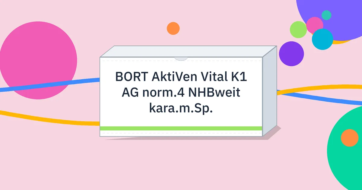 Symbolbild: Packung mit der Aufschrift BORT AktiVen Vital K1 AG norm.4 NHBweit kara.m.Sp. (PZN 13735358) – Verfügbarkeit und Bezug in Apotheken in Frankfurt am Main