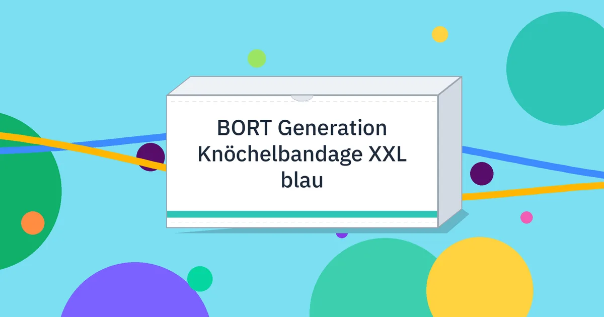Symbolbild: Packung mit der Aufschrift BORT Generation Knöchelbandage XXL blau (PZN 17842878) – Verfügbarkeit und Bezug in Apotheken in Frankfurt am Main