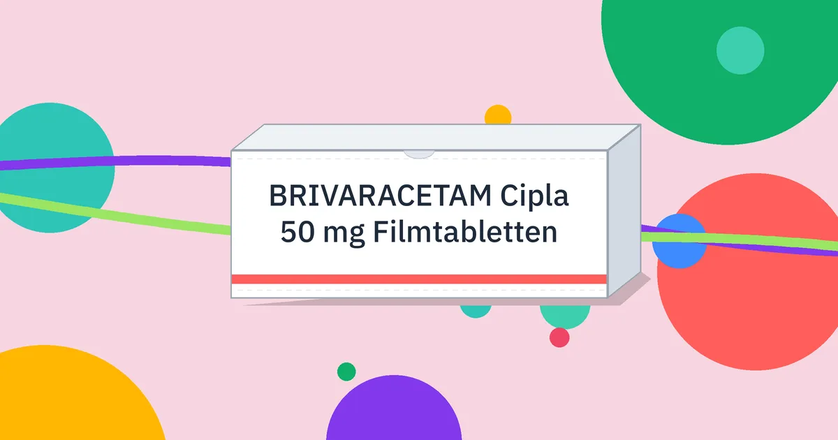 Symbolbild: Packung mit der Aufschrift BRIVARACETAM Cipla 50 mg Filmtabletten (PZN 20408401) – Verfügbarkeit und Bezug in Apotheken in Frankfurt am Main