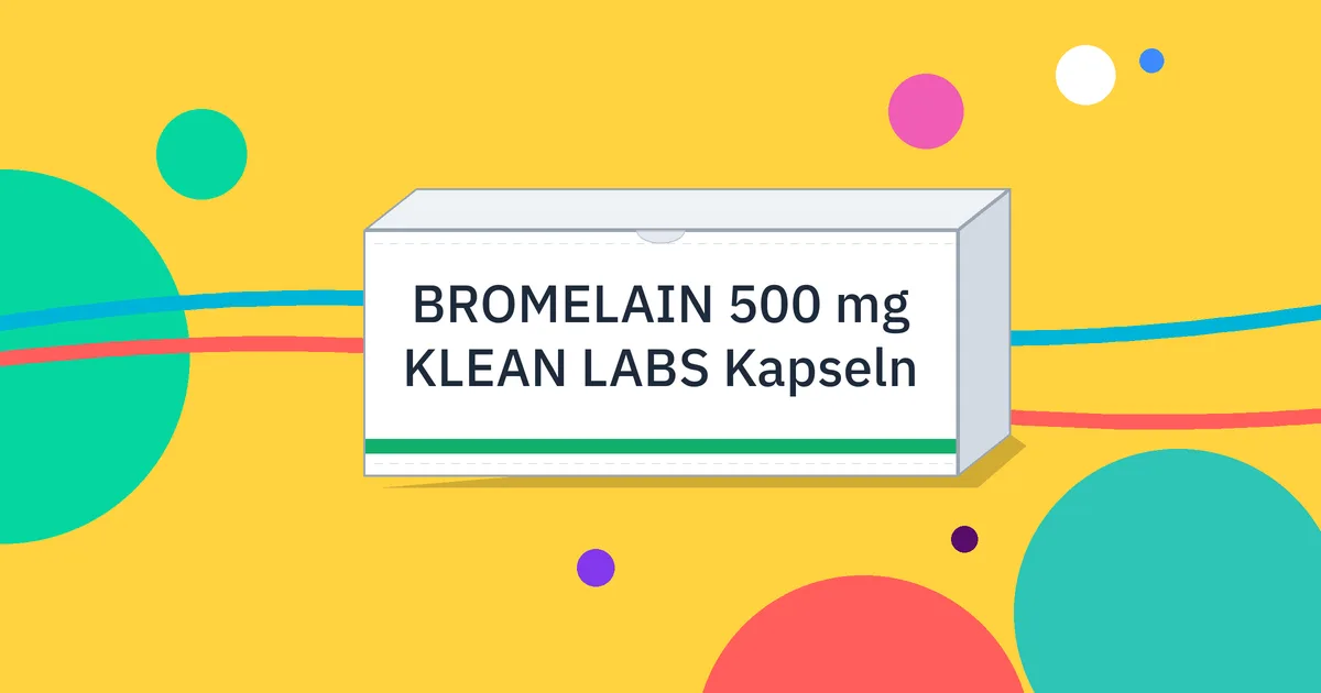 Symbolbild: Packung mit der Aufschrift BROMELAIN 500 mg KLEAN LABS Kapseln (PZN 15313644) – Verfügbarkeit und Bezug in Apotheken in Frankfurt am Main