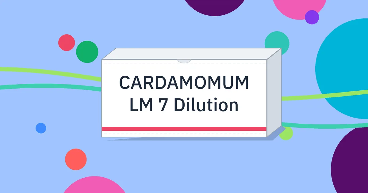Symbolbild: Packung mit der Aufschrift CARDAMOMUM LM 7 Dilution (PZN 13429549) – Verfügbarkeit und Bezug in Apotheken in Frankfurt am Main