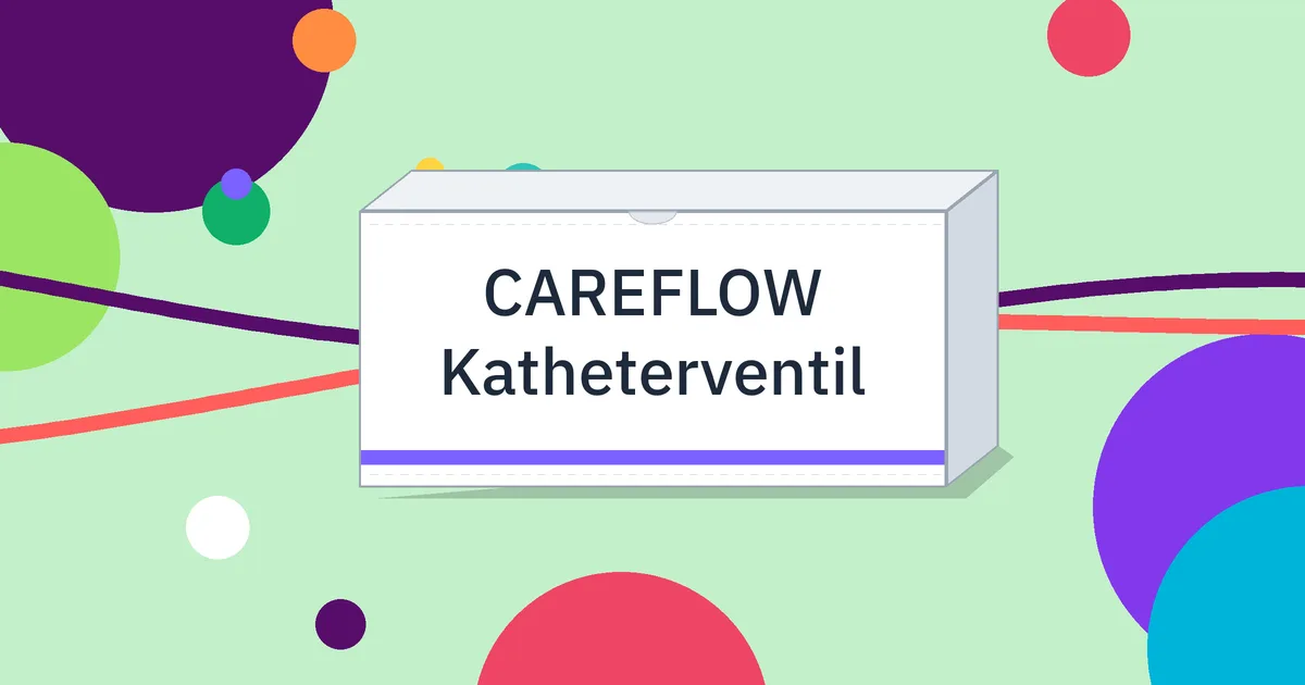 Symbolbild: Packung mit der Aufschrift CAREFLOW Katheterventil (PZN 12378382) – Verfügbarkeit und Bezug in Apotheken in Frankfurt am Main