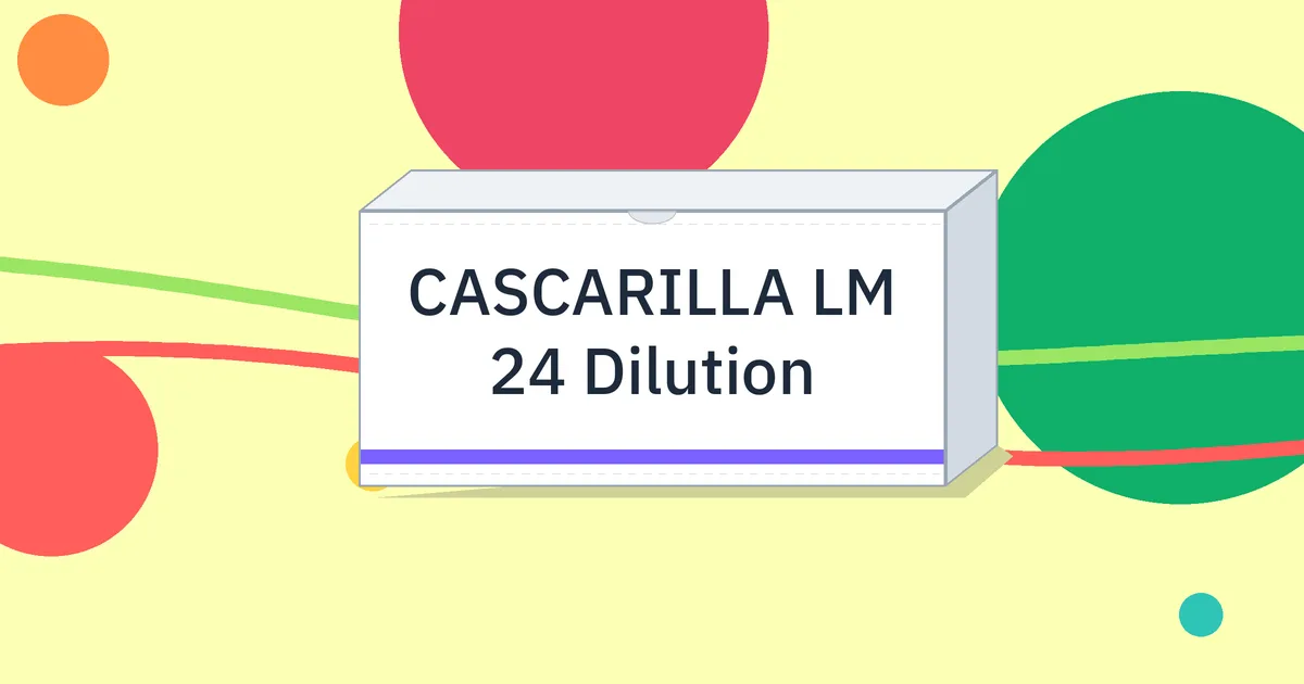 Symbolbild: Packung mit der Aufschrift CASCARILLA LM 24 Dilution (PZN 13433522) – Verfügbarkeit und Bezug in Apotheken in Frankfurt am Main