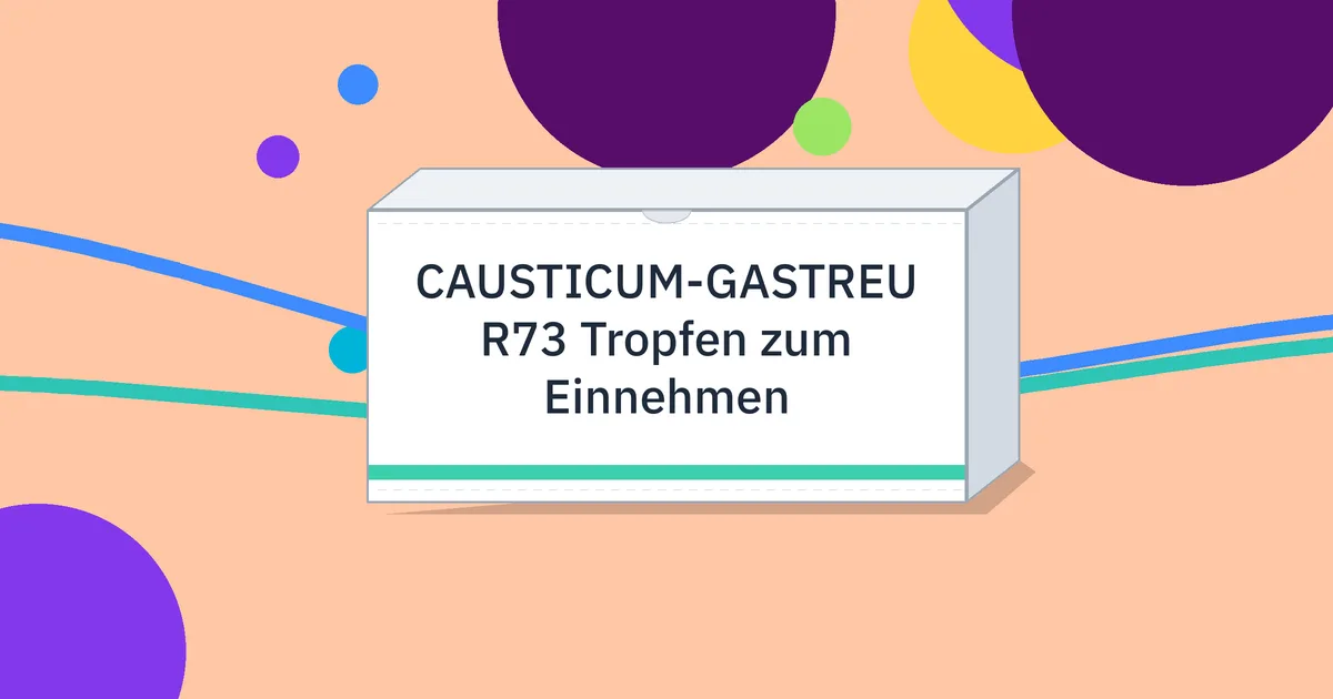 Symbolbild: Packung mit der Aufschrift CAUSTICUM-GASTREU R73 Tropfen zum Einnehmen (PZN 04163489) – Verfügbarkeit und Bezug in Apotheken in Frankfurt am Main