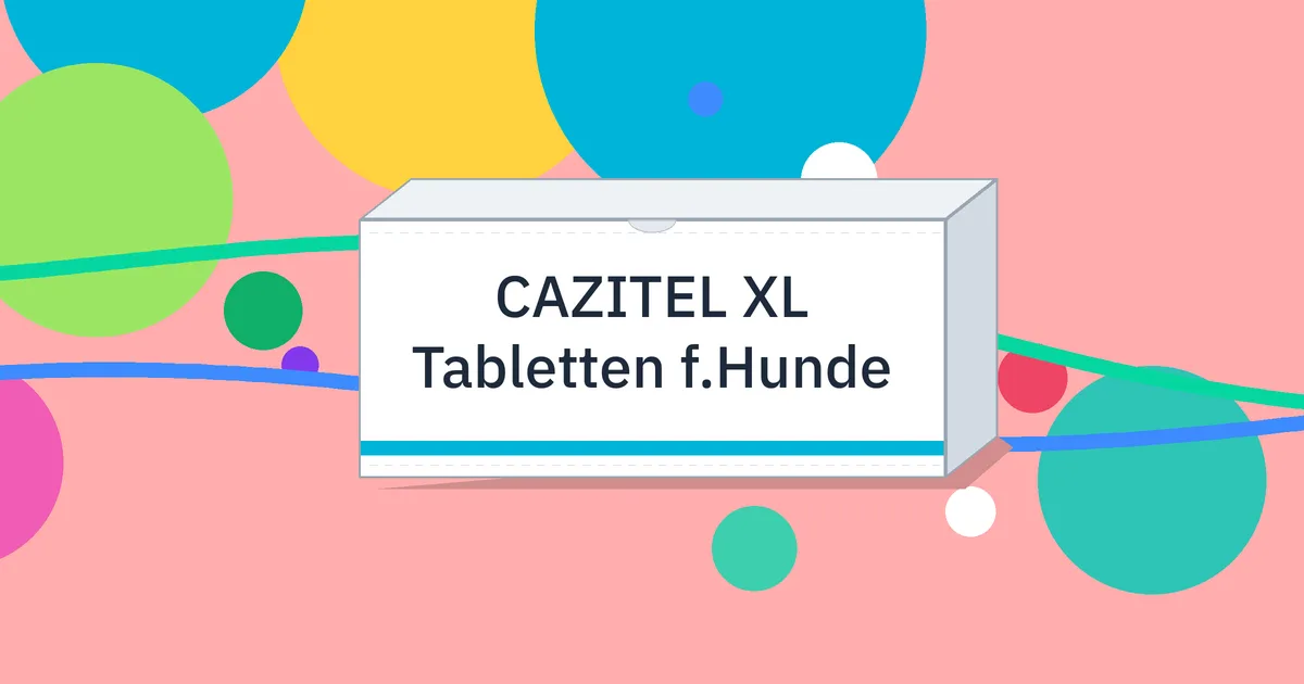 Symbolbild: Packung mit der Aufschrift CAZITEL XL Tabletten f.Hunde (PZN 11283679) – Verfügbarkeit und Bezug in Apotheken in Frankfurt am Main