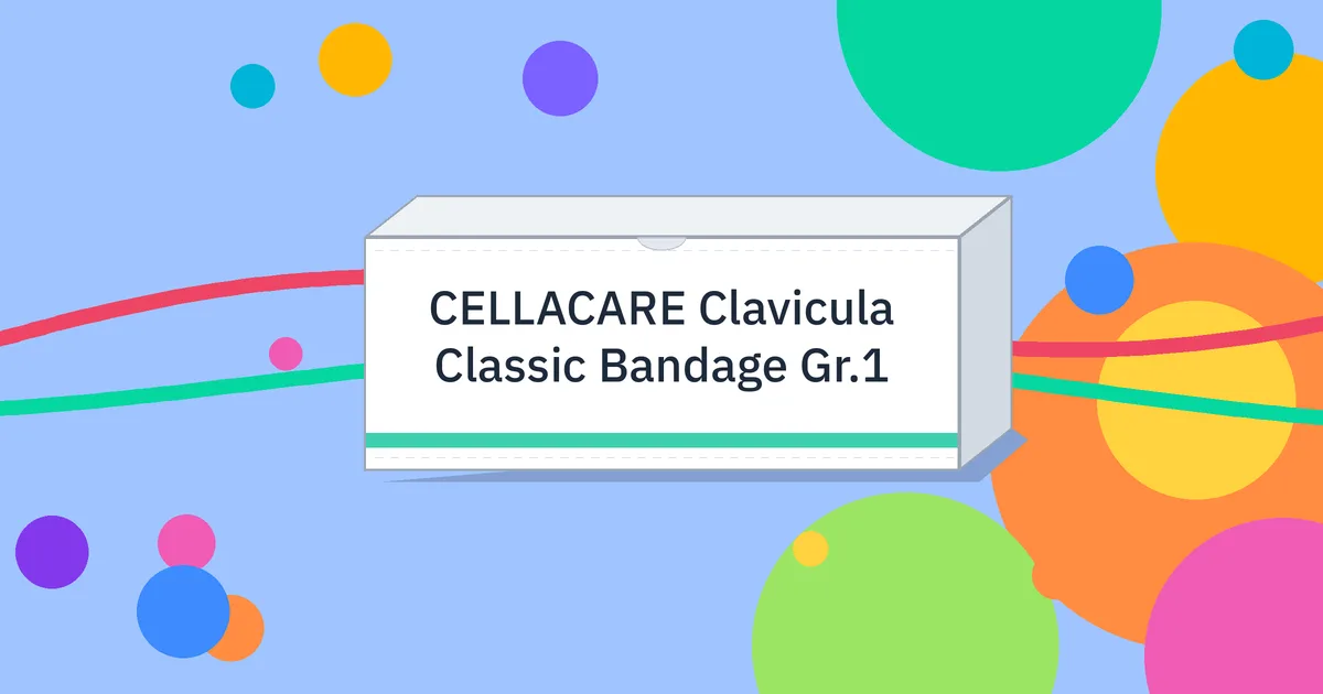 Symbolbild: Packung mit der Aufschrift CELLACARE Clavicula Classic Bandage Gr.1 (PZN 14366845) – Verfügbarkeit und Bezug in Apotheken in Frankfurt am Main