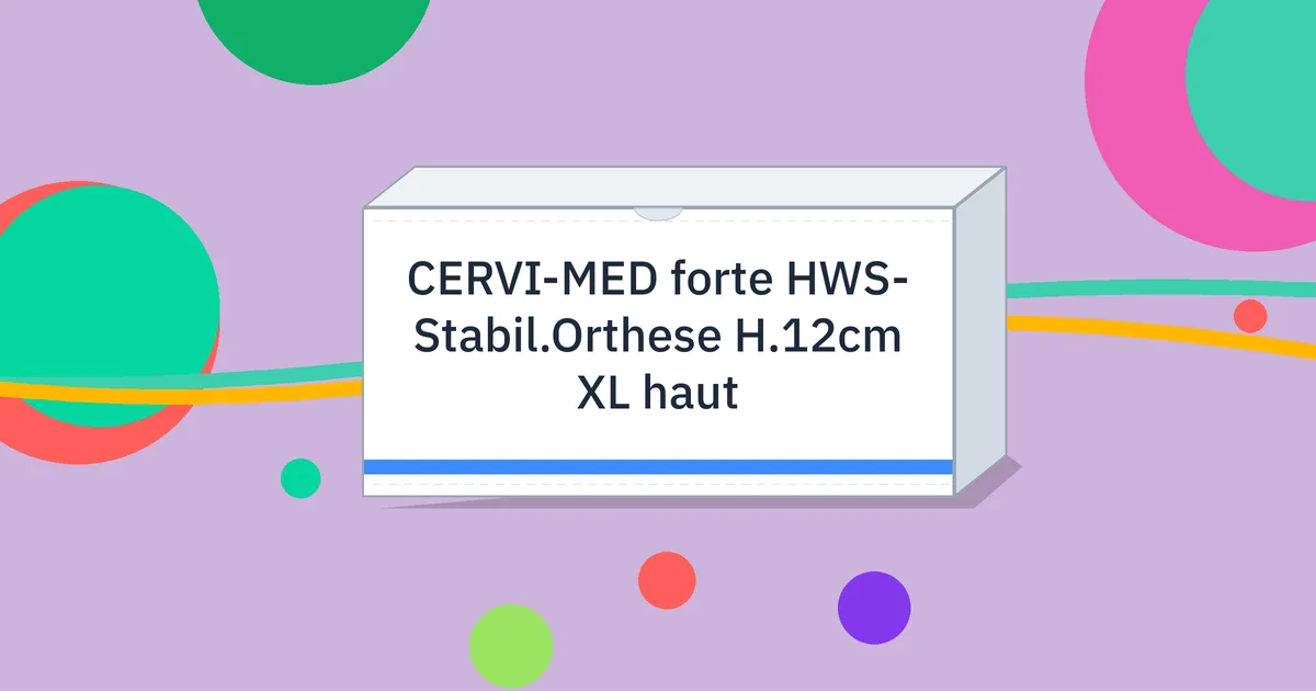 Symbolbild: Packung mit der Aufschrift CERVI-MED forte HWS-Stabil.Orthese H.12cm XL haut (PZN 20309679) – Verfügbarkeit und Bezug in Apotheken in Frankfurt am Main