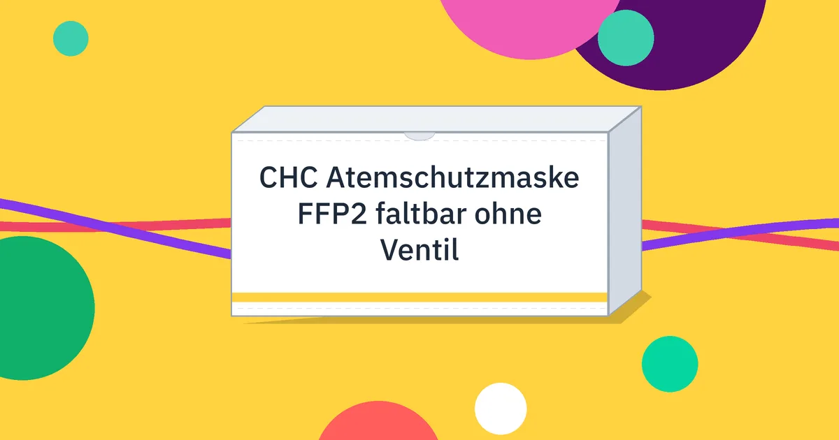 Symbolbild: Packung mit der Aufschrift CHC Atemschutzmaske FFP2 faltbar ohne Ventil (PZN 16597052) – Verfügbarkeit und Bezug in Apotheken in Frankfurt am Main