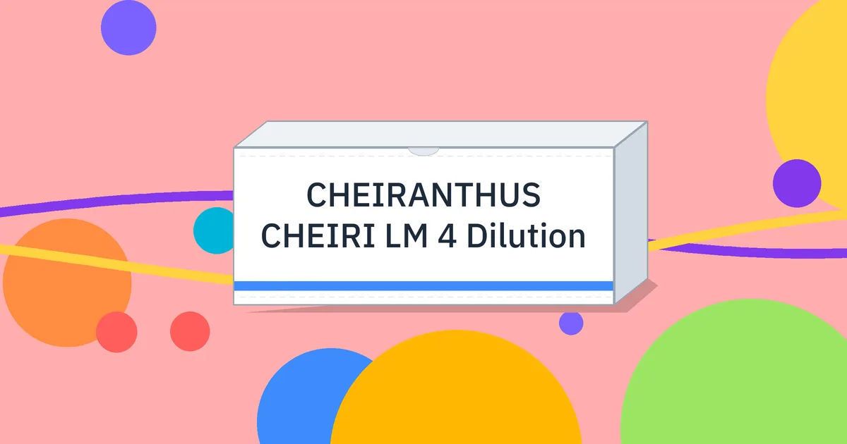 Symbolbild: Packung mit der Aufschrift CHEIRANTHUS CHEIRI LM 4 Dilution (PZN 13439335) – Verfügbarkeit und Bezug in Apotheken in Frankfurt am Main
