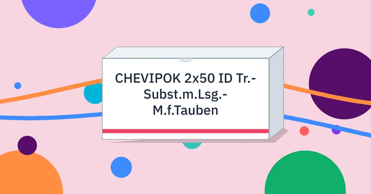 Symbolbild: Packung mit der Aufschrift CHEVIPOK 2x50 ID Tr.-Subst.m.Lsg.-M.f.Tauben (PZN 09235874) – Verfügbarkeit und Bezug in Apotheken in Frankfurt am Main