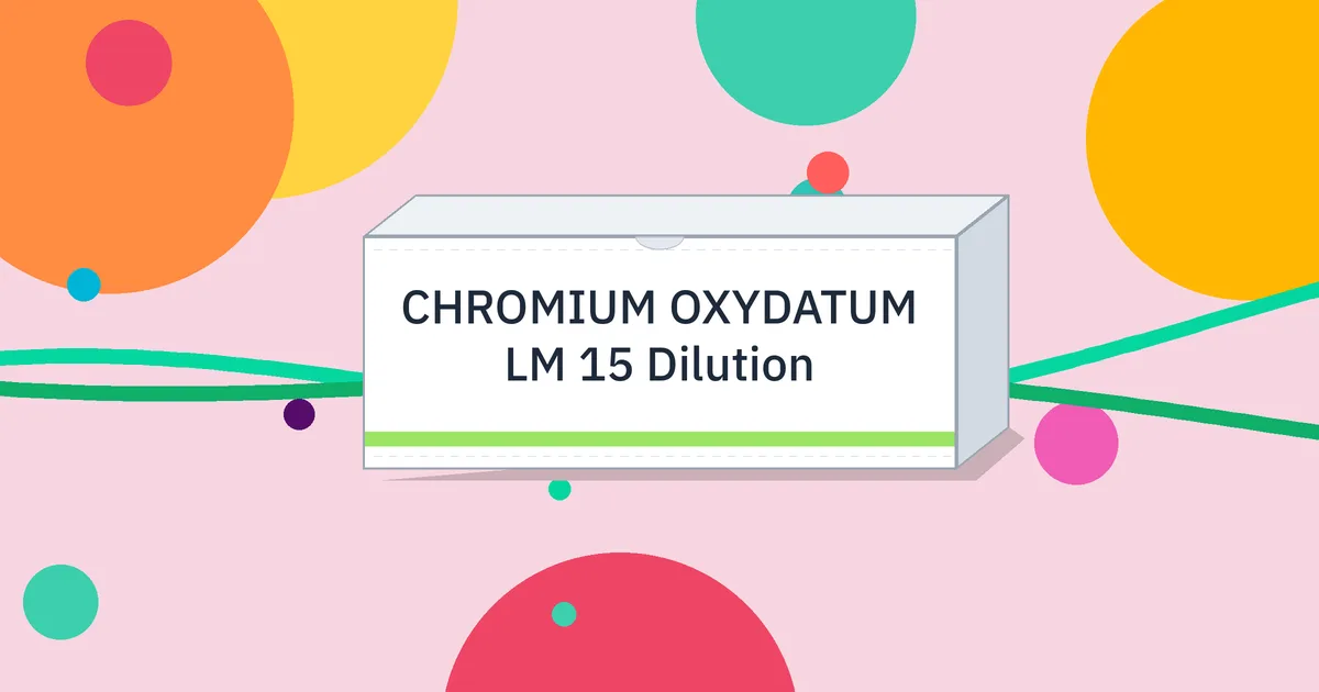 Symbolbild: Packung mit der Aufschrift CHROMIUM OXYDATUM LM 15 Dilution (PZN 13445519) – Verfügbarkeit und Bezug in Apotheken in Frankfurt am Main