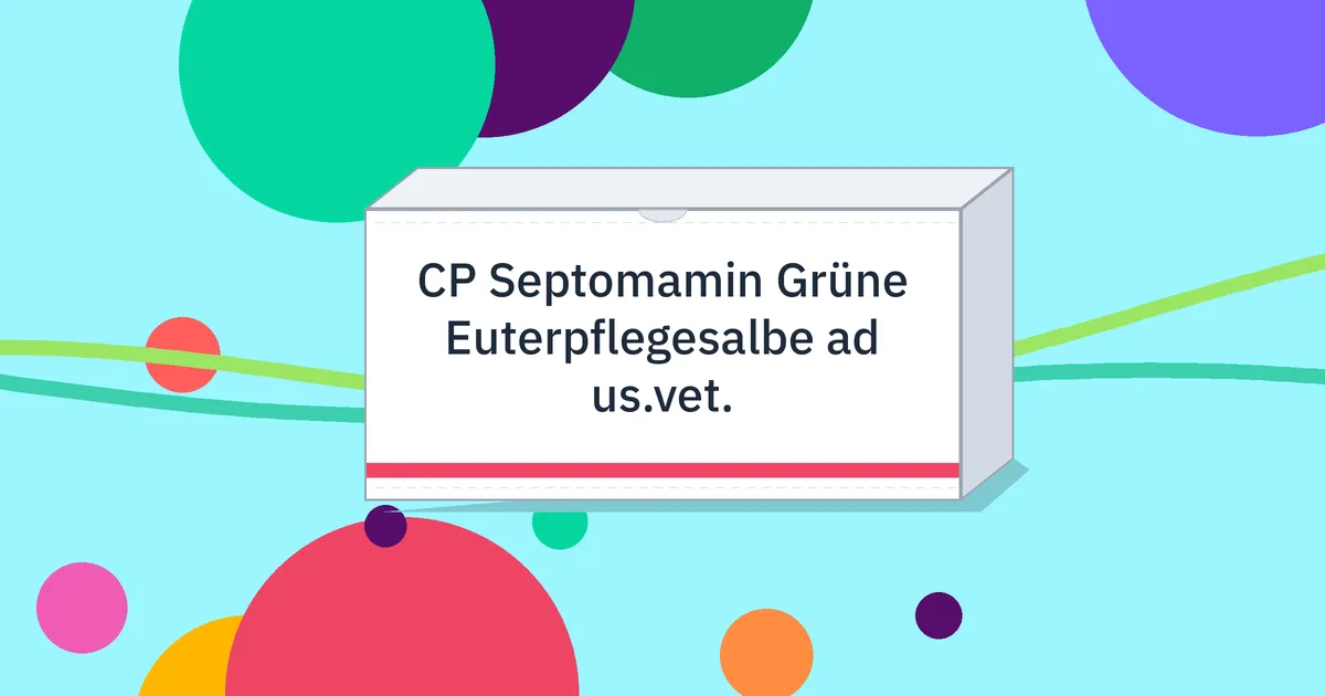 Symbolbild: Packung mit der Aufschrift CP Septomamin Grüne Euterpflegesalbe ad us.vet. (PZN 19525225) – Verfügbarkeit und Bezug in Apotheken in Frankfurt am Main
