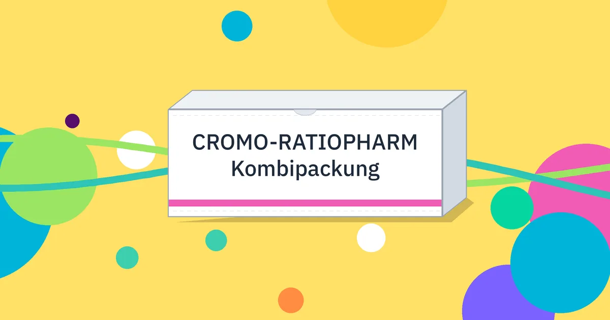 Symbolbild: Packung mit der Aufschrift CROMO-RATIOPHARM Kombipackung (PZN 01746517) – Verfügbarkeit und Bezug in Apotheken in Frankfurt am Main