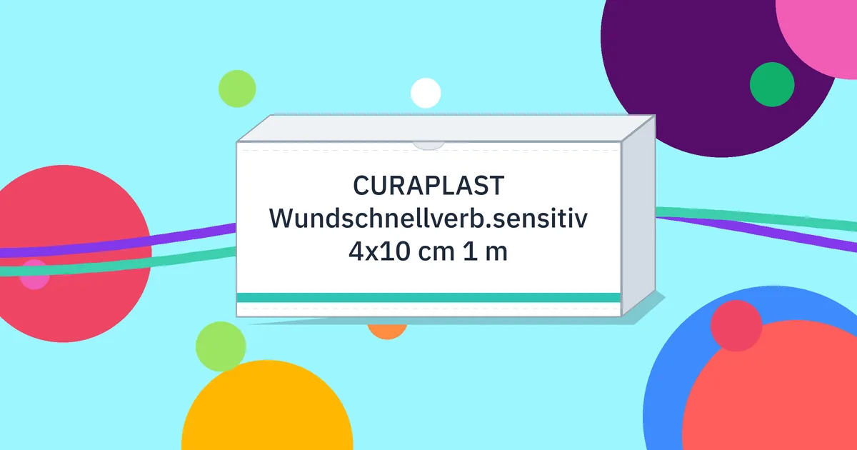Symbolbild: Packung mit der Aufschrift CURAPLAST Wundschnellverb.sensitiv 4x10 cm 1 m (PZN 06980063) – Verfügbarkeit und Bezug in Apotheken in Frankfurt am Main