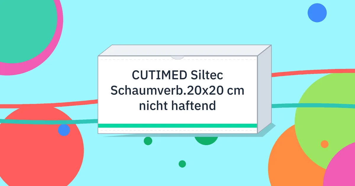 Symbolbild: Packung mit der Aufschrift CUTIMED Siltec Schaumverb.20x20 cm nicht haftend (PZN 16828385) – Verfügbarkeit und Bezug in Apotheken in Frankfurt am Main