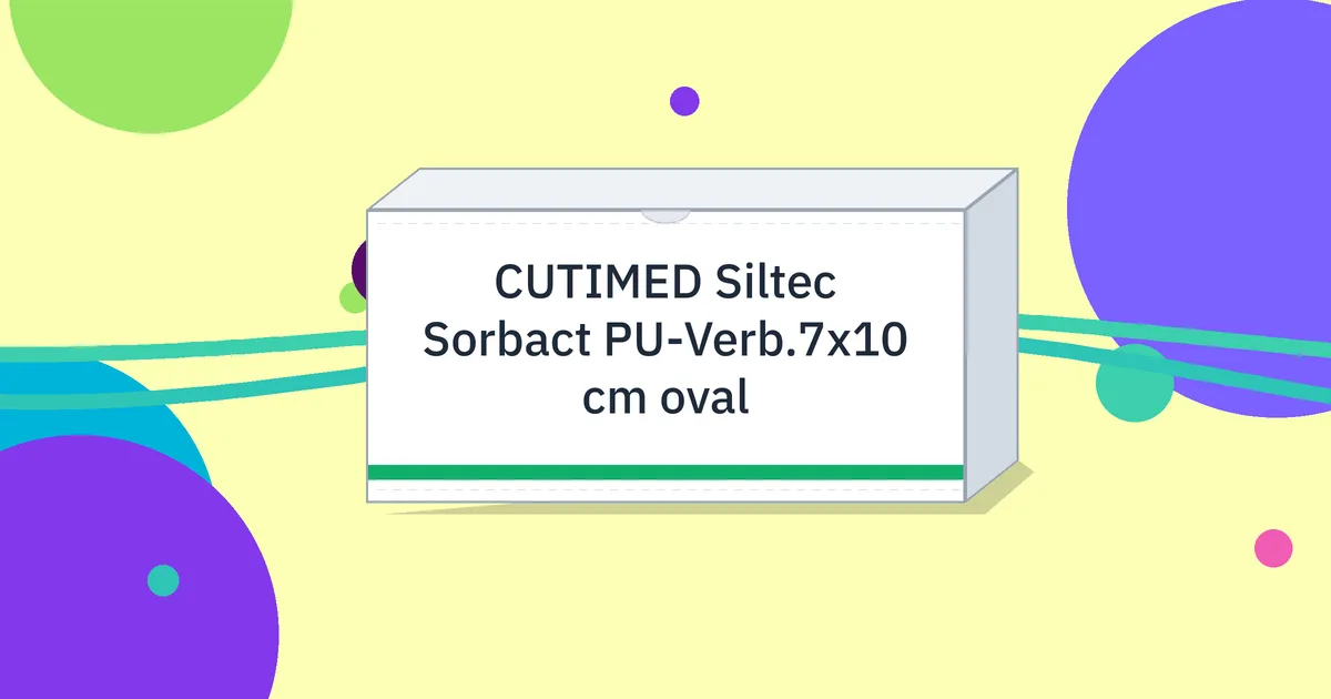 Symbolbild: Packung mit der Aufschrift CUTIMED Siltec Sorbact PU-Verb.7x10 cm oval (PZN 17578281) – Verfügbarkeit und Bezug in Apotheken in Frankfurt am Main