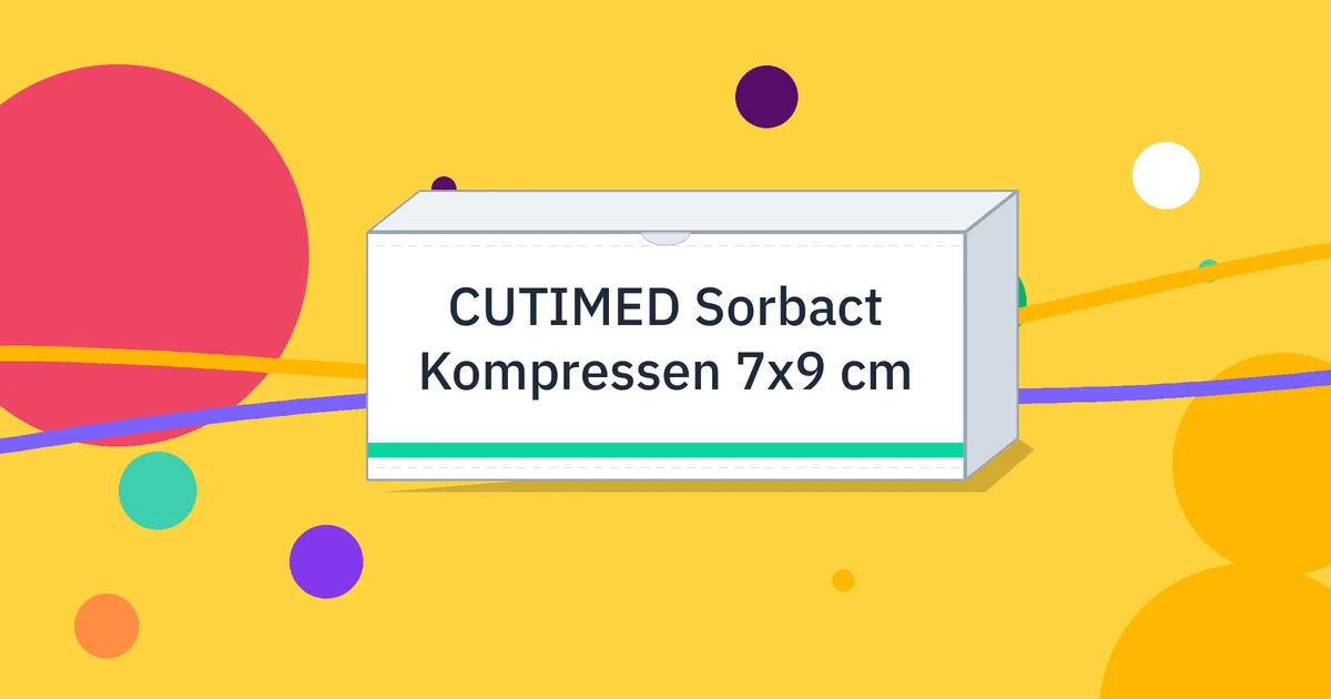Symbolbild: Packung mit der Aufschrift CUTIMED Sorbact Kompressen 7x9 cm (PZN 20206229) – Verfügbarkeit und Bezug in Apotheken in Frankfurt am Main