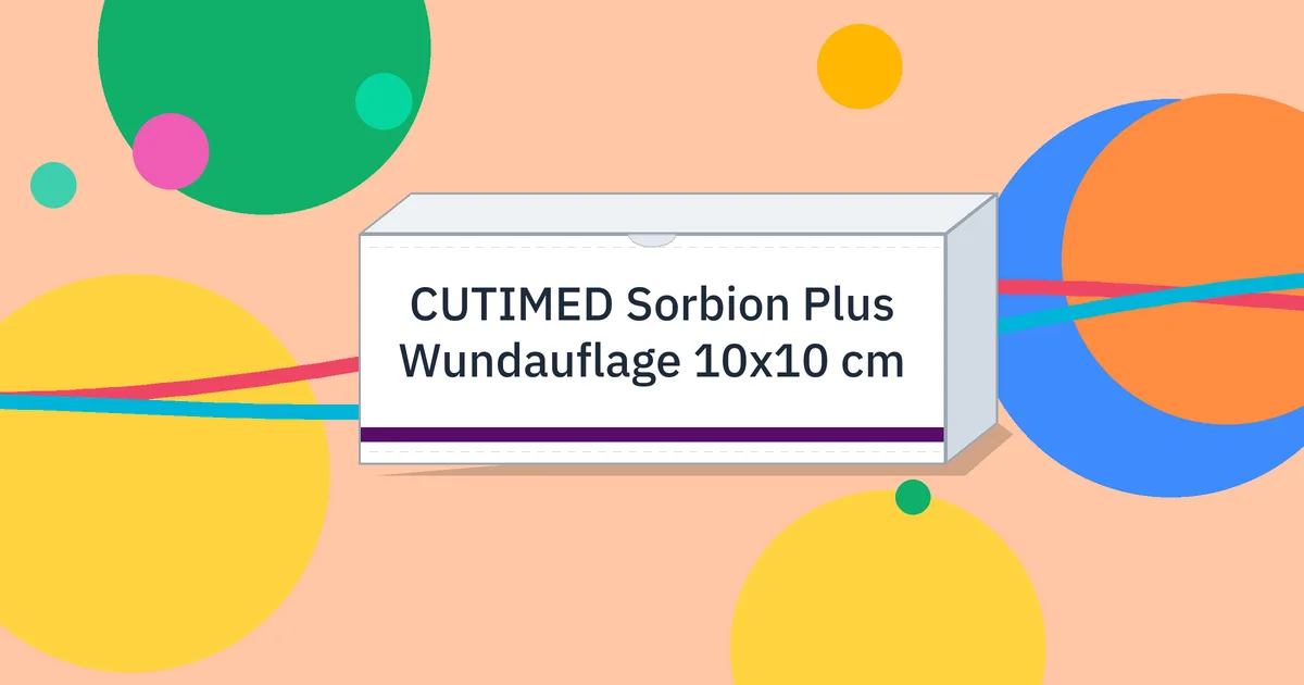 Symbolbild: Packung mit der Aufschrift CUTIMED Sorbion Plus Wundauflage 10x10 cm (PZN 20286004) – Verfügbarkeit und Bezug in Apotheken in Frankfurt am Main