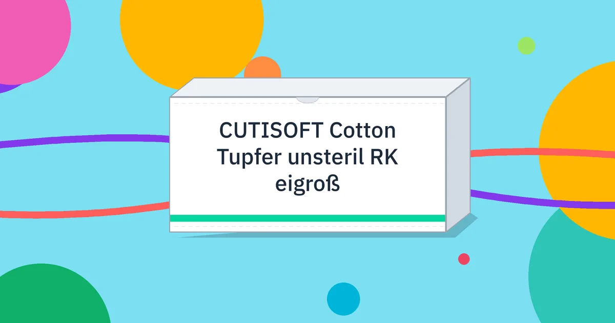 Symbolbild: Packung mit der Aufschrift CUTISOFT Cotton Tupfer unsteril RK eigroß (PZN 03902045) – Verfügbarkeit und Bezug in Apotheken in Frankfurt am Main