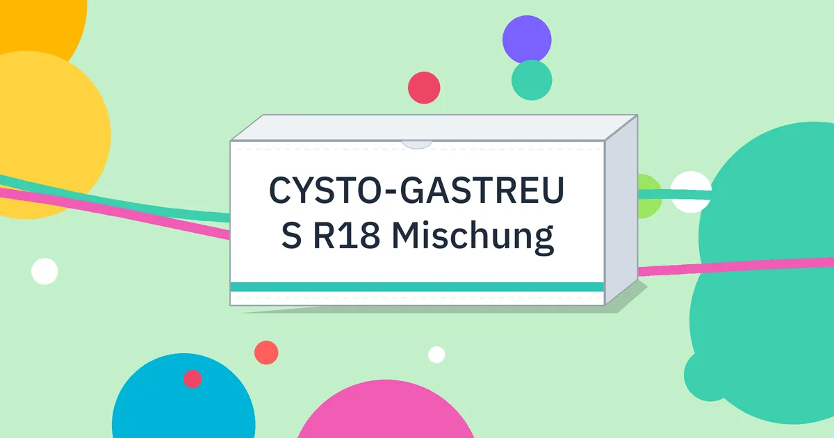 Symbolbild: Packung mit der Aufschrift CYSTO-GASTREU S R18 Mischung (PZN 01686726) – Verfügbarkeit und Bezug in Apotheken in Frankfurt am Main