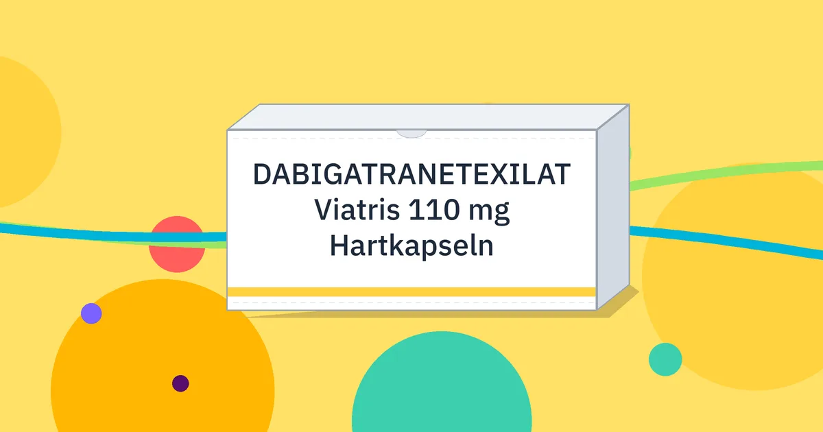Symbolbild: Packung mit der Aufschrift DABIGATRANETEXILAT Viatris 110 mg Hartkapseln (PZN 19158614) – Verfügbarkeit und Bezug in Apotheken in Frankfurt am Main