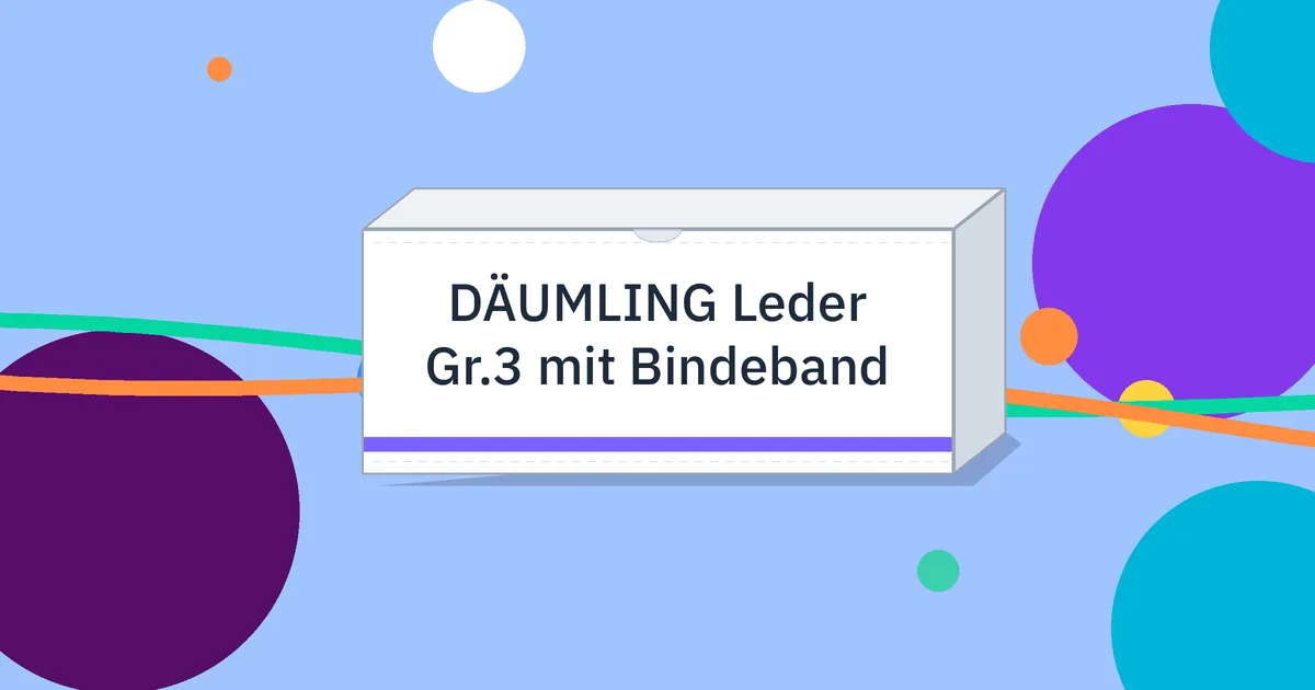 Symbolbild: Packung mit der Aufschrift DÄUMLING Leder Gr.3 mit Bindeband (PZN 05467139) – Verfügbarkeit und Bezug in Apotheken in Frankfurt am Main