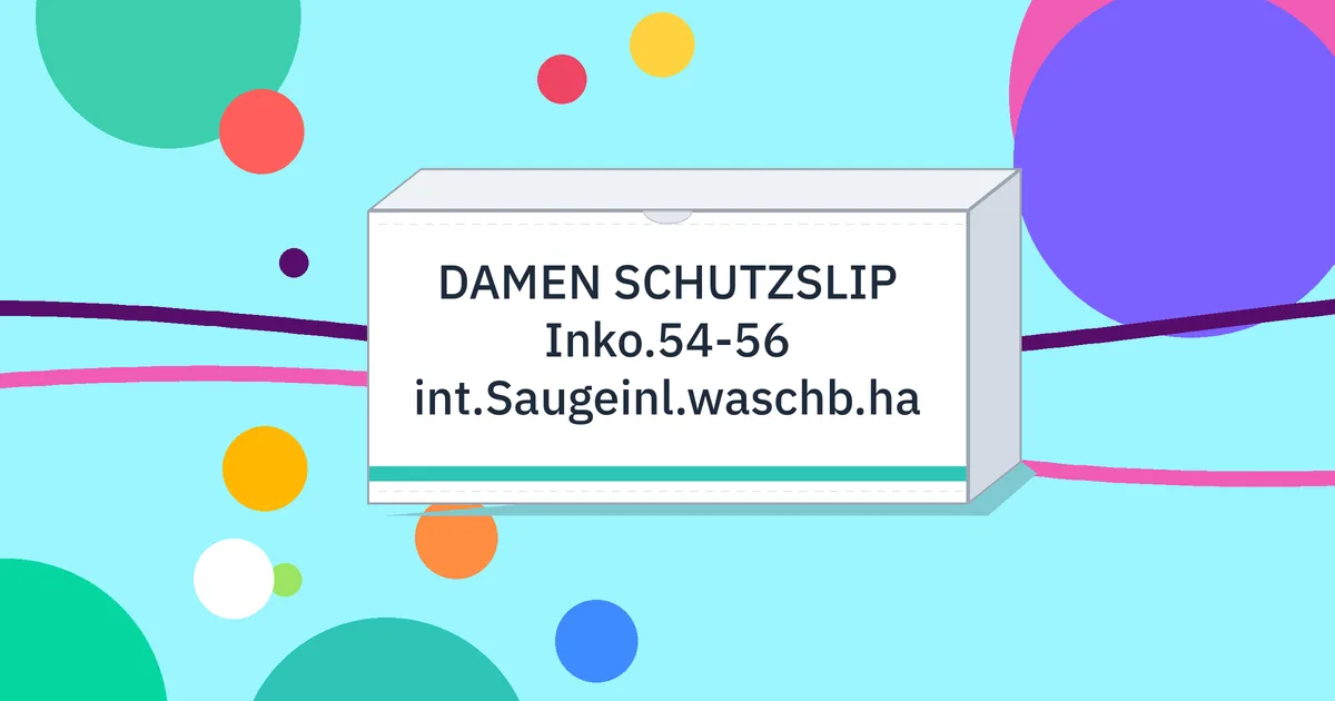 Symbolbild: Packung mit der Aufschrift DAMEN SCHUTZSLIP Inko.54-56 int.Saugeinl.waschb.ha (PZN 17313683) – Verfügbarkeit und Bezug in Apotheken in Frankfurt am Main