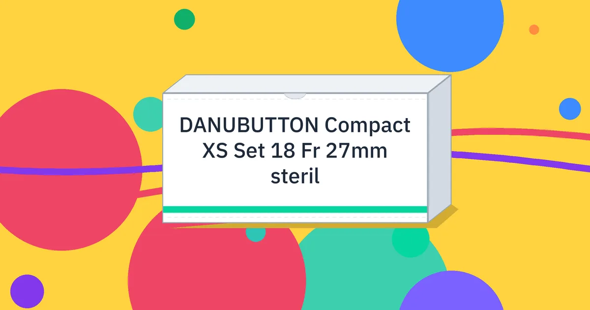 Symbolbild: Packung mit der Aufschrift DANUBUTTON Compact XS Set 18 Fr 27mm steril (PZN 19853047) – Verfügbarkeit und Bezug in Apotheken in Frankfurt am Main