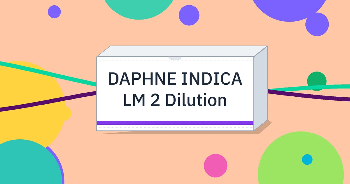 Symbolbild: Packung mit der Aufschrift DAPHNE INDICA LM 2 Dilution (PZN 13461369) – Verfügbarkeit und Bezug in Apotheken in Frankfurt am Main